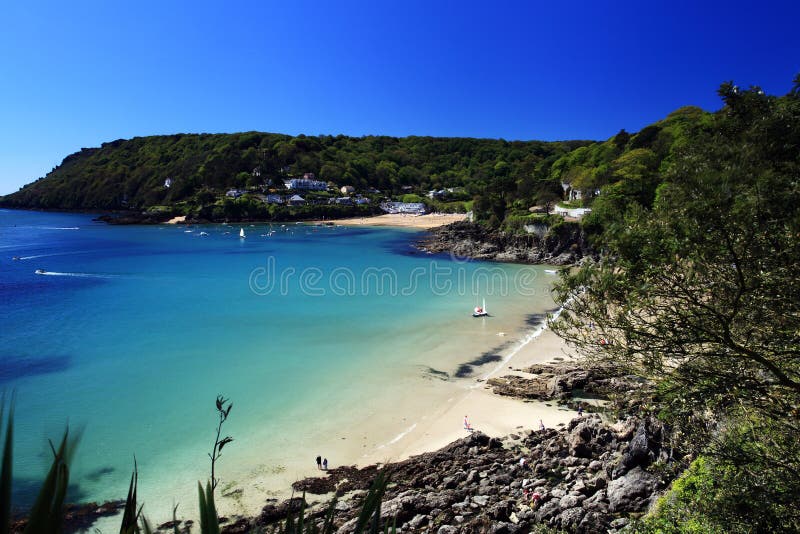 Salcombe Beach Devon England Stock Image - Image of boat, beautiful ...