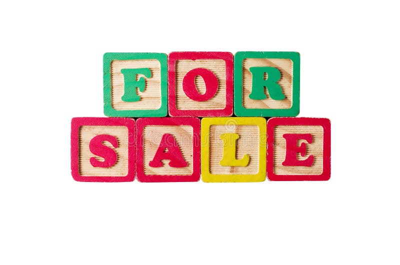 For Sale stock image. Image of words, toys, spell, blocks - 1642649