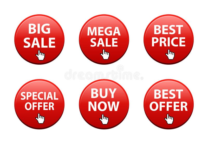 Big Sale, Special Offer, Best Price, Buy Now Button Stock Vector ...