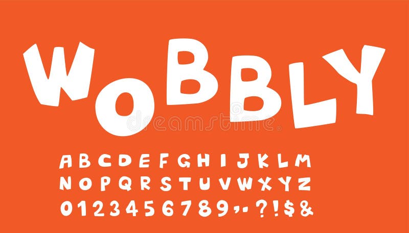 Hand-drawn Irregular Chunky Font Stock Illustration - Illustration of ...