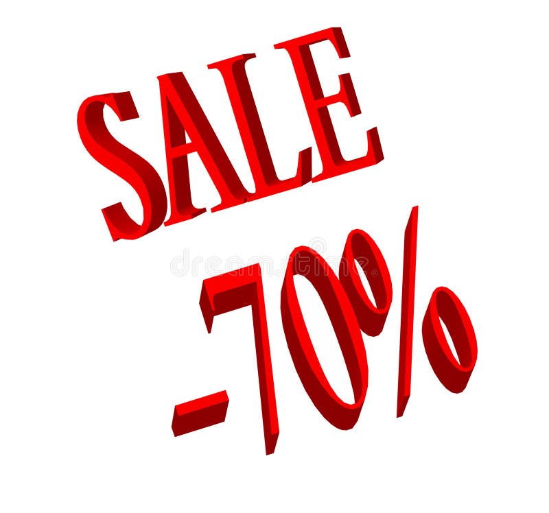 Sale and 70 percent number stock illustration. Illustration of shape ...