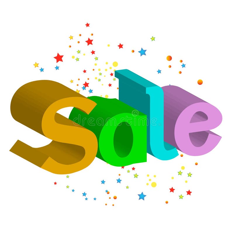 Sale Logo with People Celebrating Stock Vector - Illustration of drawn ...