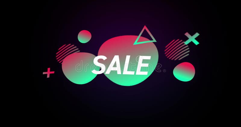 Sale Advertisement in Colourful Bubbles Against Retro Background 4k ...