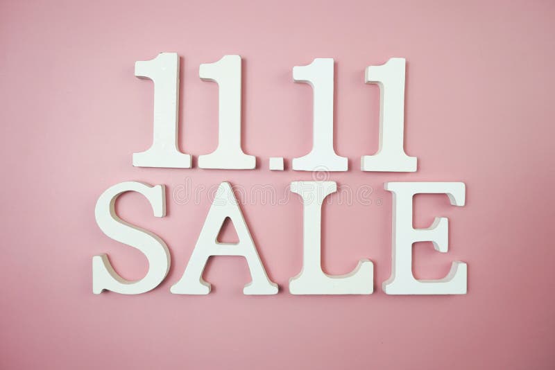 11.11 Sale Alphabet Letter on Pink Background Stock Photo - Image of ...