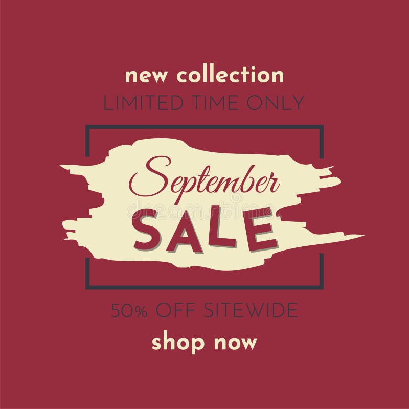 September Sale Banner for Social Media Limited Time Offer Stock Vector ...