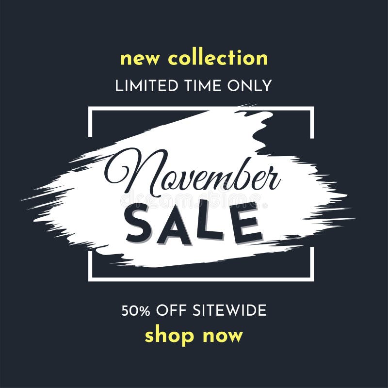 November Sale Poster Sitewide Sale Stock Vector - Illustration of ...