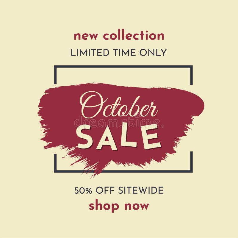 October Limited Time only Sale Banner Stock Vector - Illustration of ...