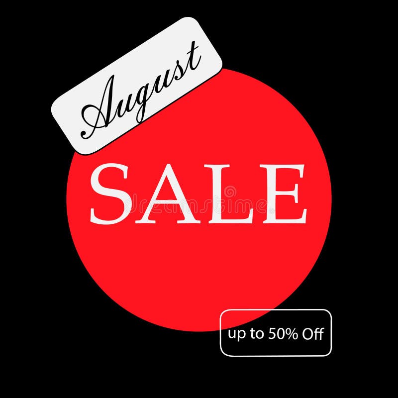 Sale august stock vector. Illustration of banner, circle - 222646868