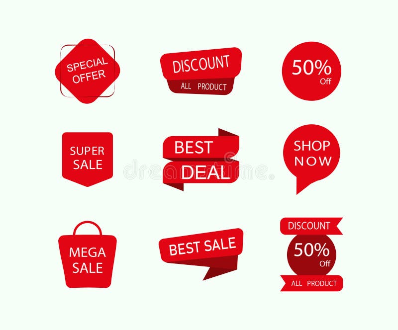 Set of sale badge stock vector. Illustration of illustrative - 66246691