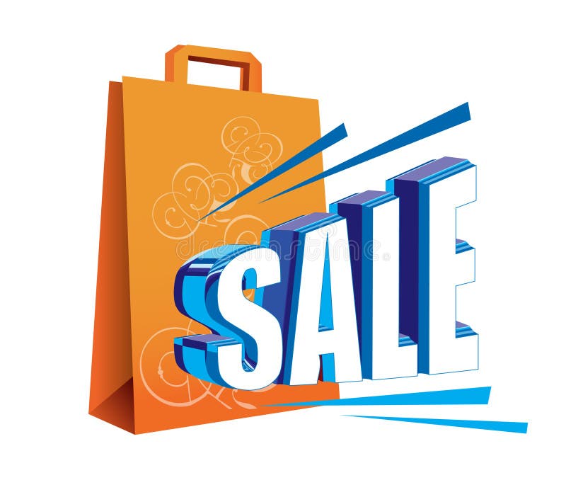 Sale Logo with People Celebrating Stock Vector - Illustration of drawn ...