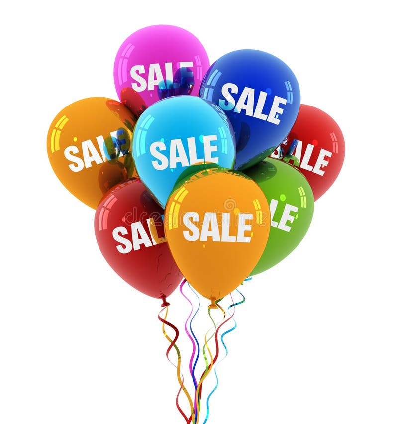 Off Sale Balloon Concept 3d Illustration Stock Illustration ...