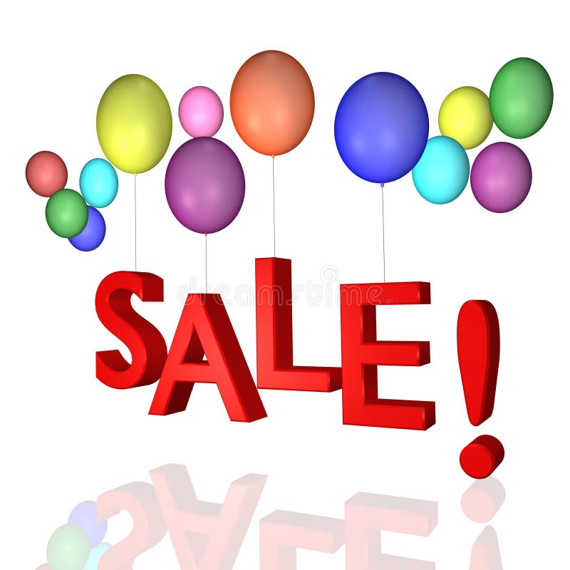 Sale with balloons! stock illustration. Illustration of orange - 12596669