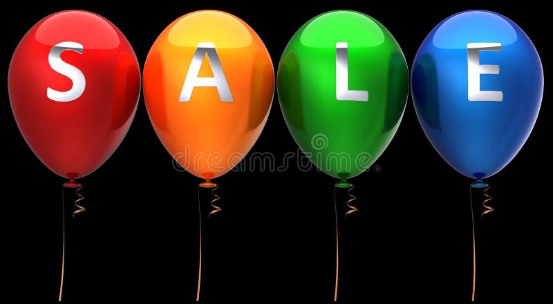 Sale balloons stock illustration. Illustration of group - 15674603