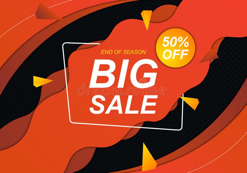 Sale Banner Background with Orange Fluid Wavy Shape. Abstract ...
