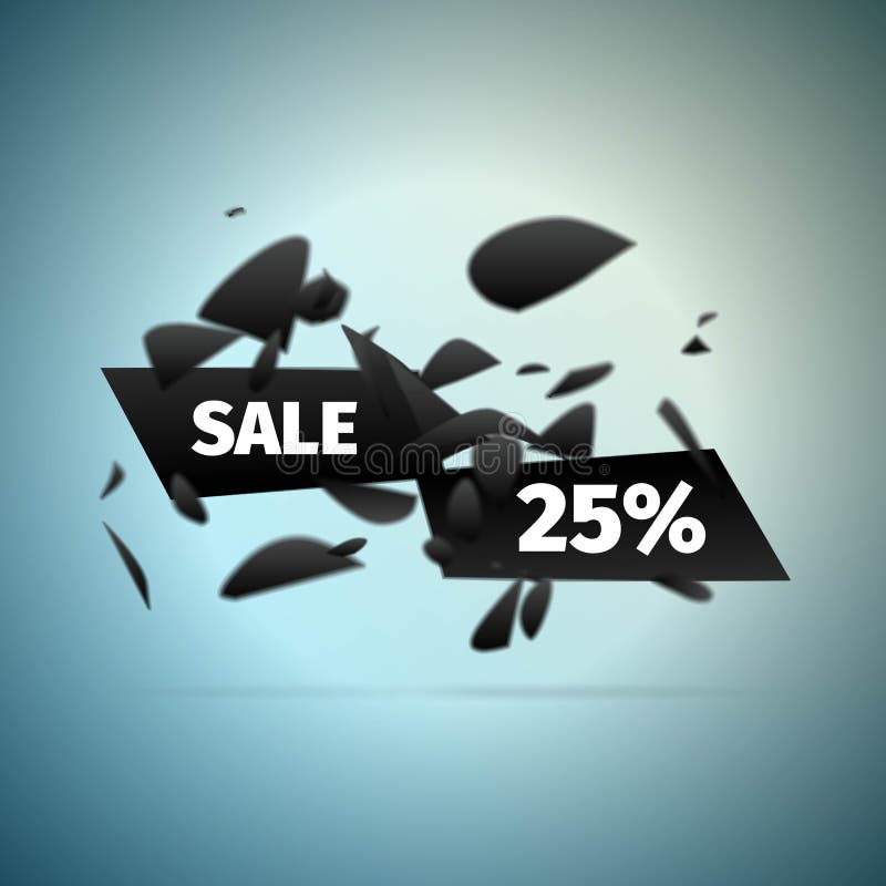 Sale Banner Black. Explosion Poster. Motion Blur. Vector Element Stock ...