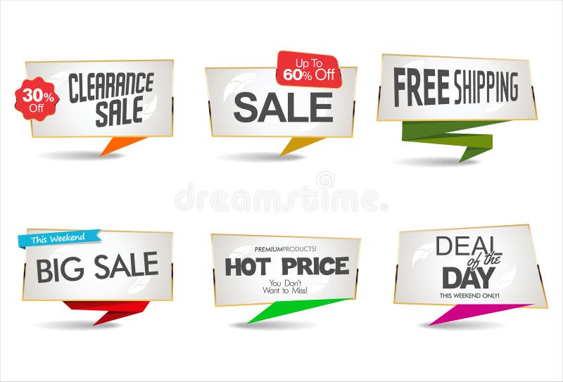 Sale Banner Collection Concept Discount Promotion Layout on White ...