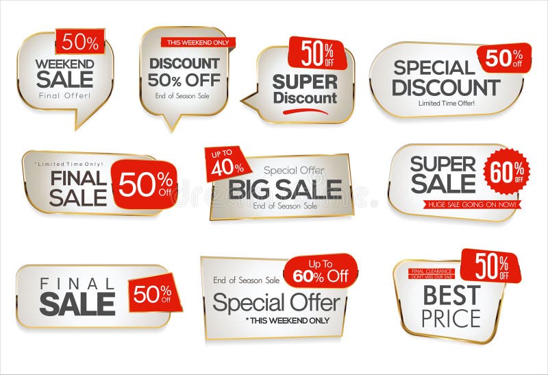 Sale Banner Collection Concept Discount Promotion Layout on White ...