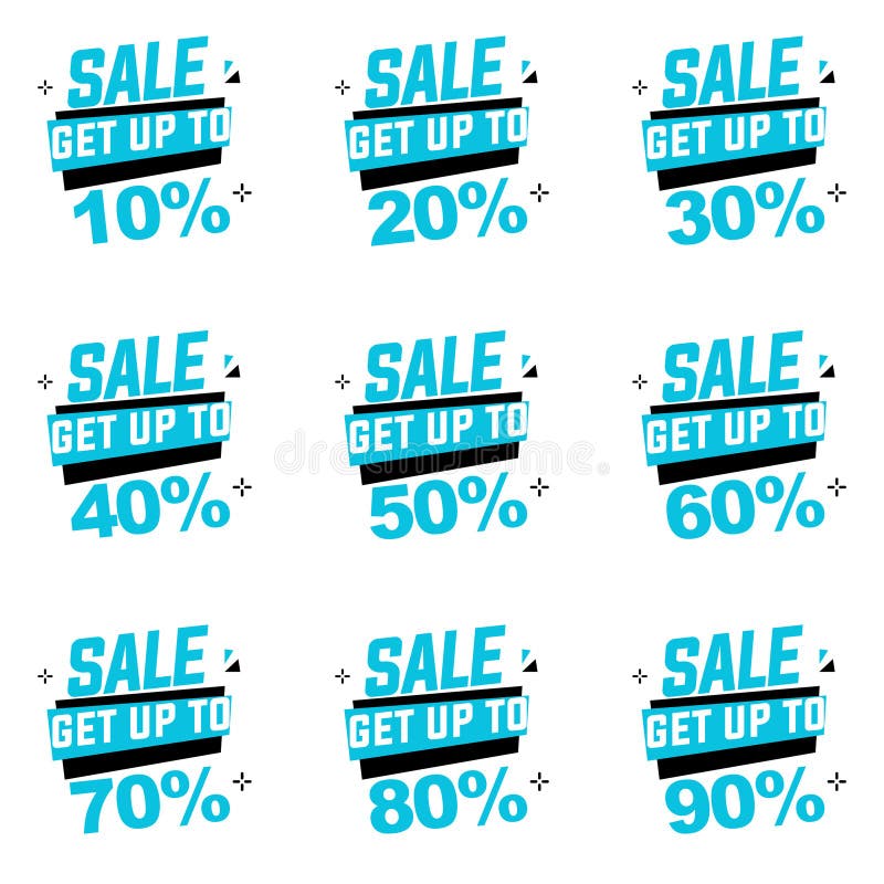 Sale Banner Collection with Get Up To Different Percent Stock Vector ...