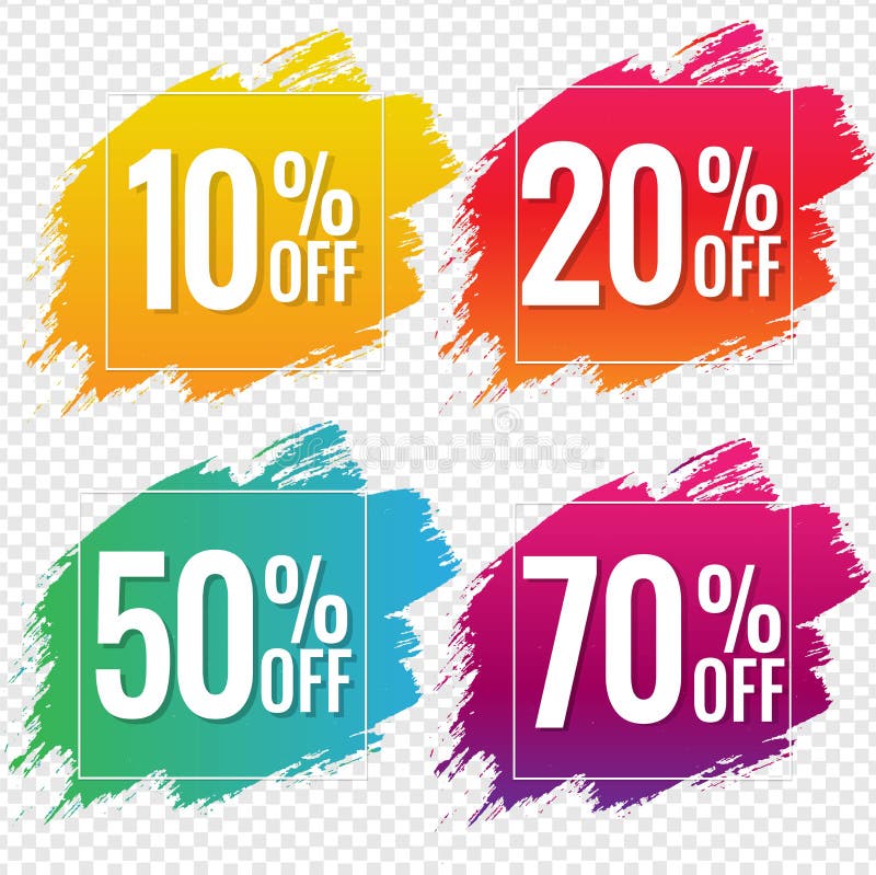 Sale Banner with Color Text with Blobs Transparent Background Stock ...
