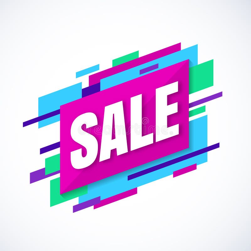 Sale Banner, Colroful Abstract Shapes. Stock Vector - Illustration of ...