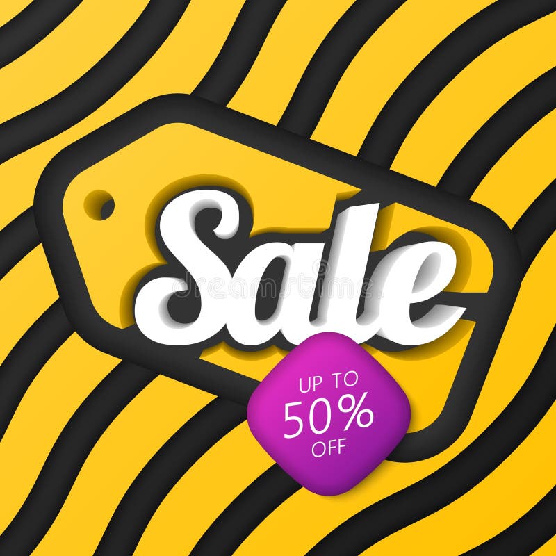 Sale Banner. 3d Sale, Discount Tag, Label Stock Vector - Illustration ...