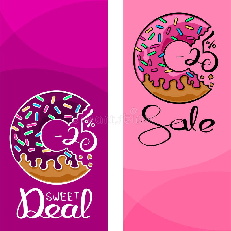 Glazed donut sale banner stock vector. Illustration of sale - 110982622