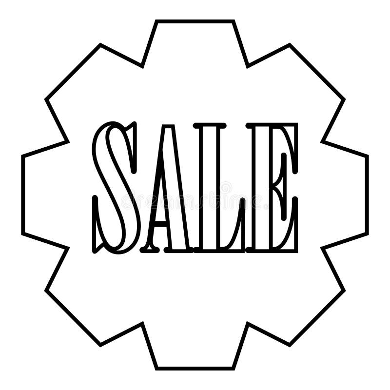 Sale Banner Icon, Outline Style Stock Illustration - Illustration of ...