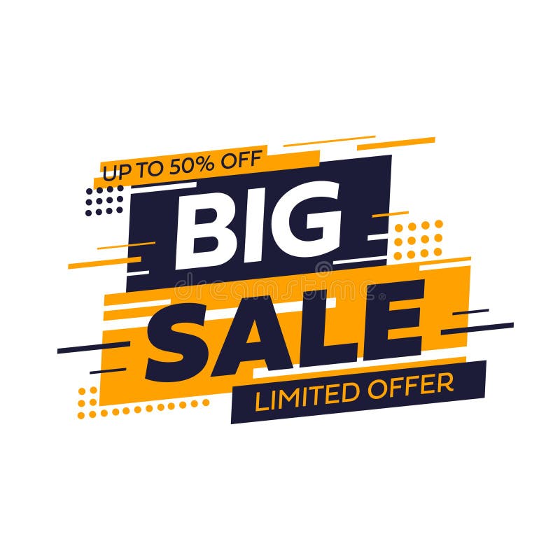 Sale Banner. Offer Sign with Yellow Background Stock Vector ...