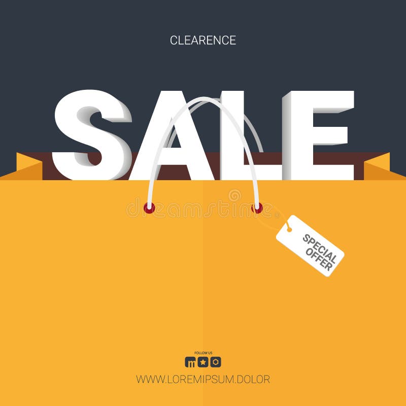 Sale Banner with Shopping Bag. Template Design. Stock Vector ...