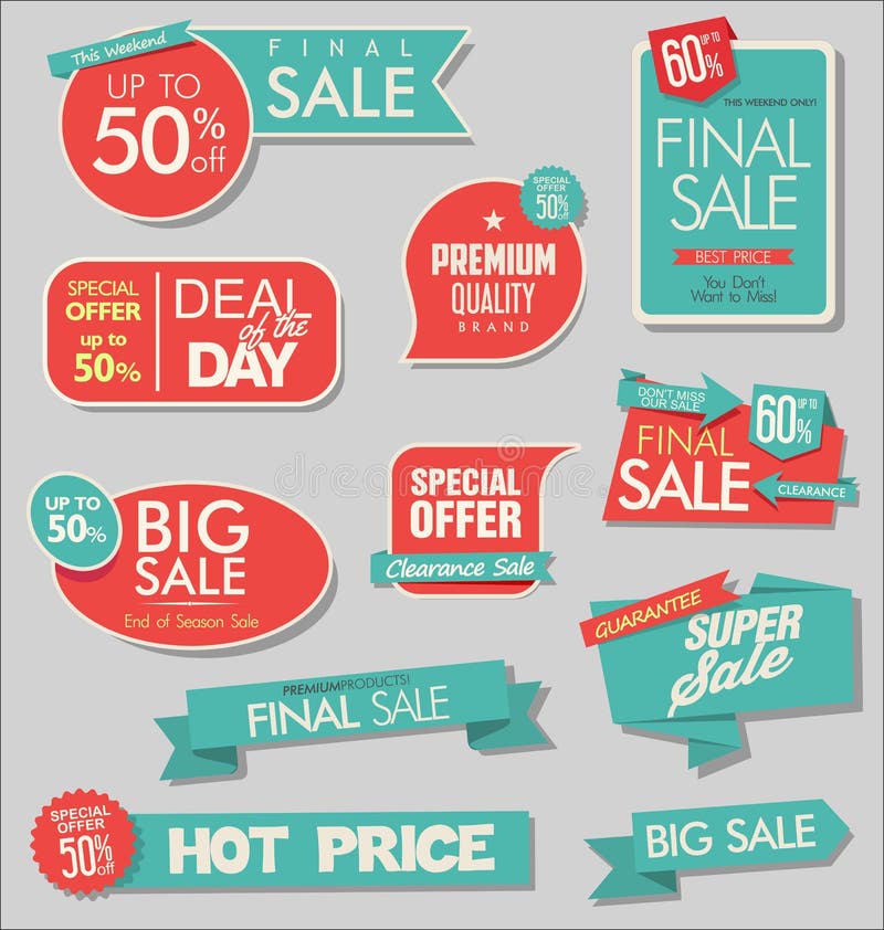 Sale Banner and Special Offer Tags Collection Stock Vector ...
