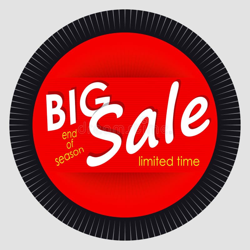 Sale Banner Template Design. Red Round Advertising Label Stock Vector ...