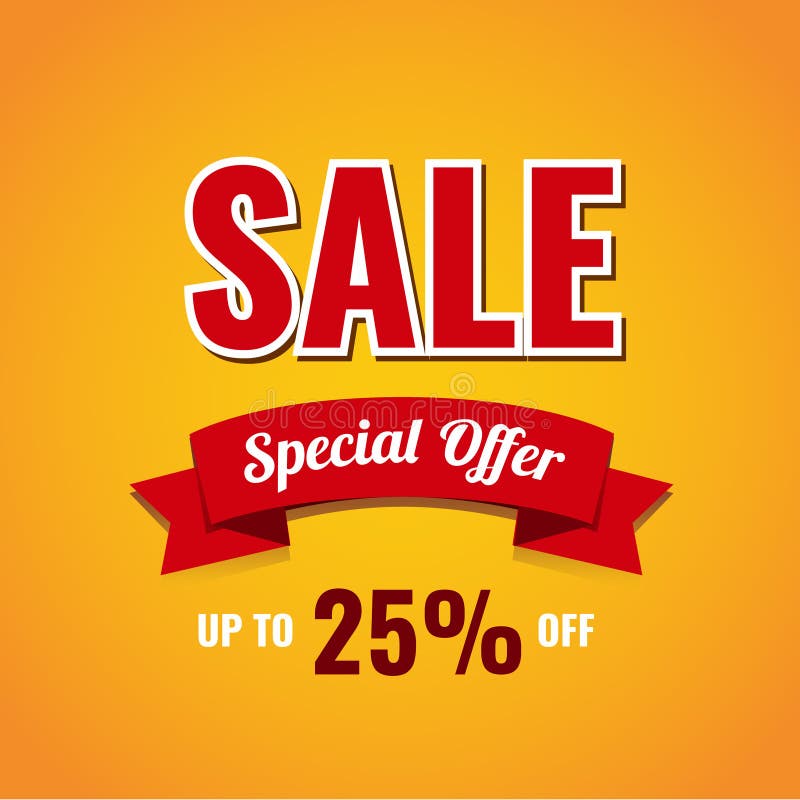 Sale Banner Template Design. Up To 25 Off. Vector Illustration Stock ...