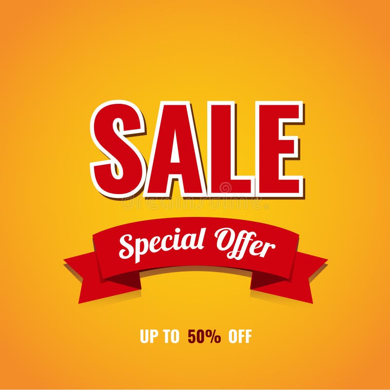 Sale Banner Template Design. Up To 50 Off. Vector Illustration Stock ...