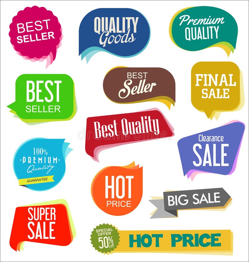 Sale Banner Templates Design and Special Offer Tags Collection Stock ...
