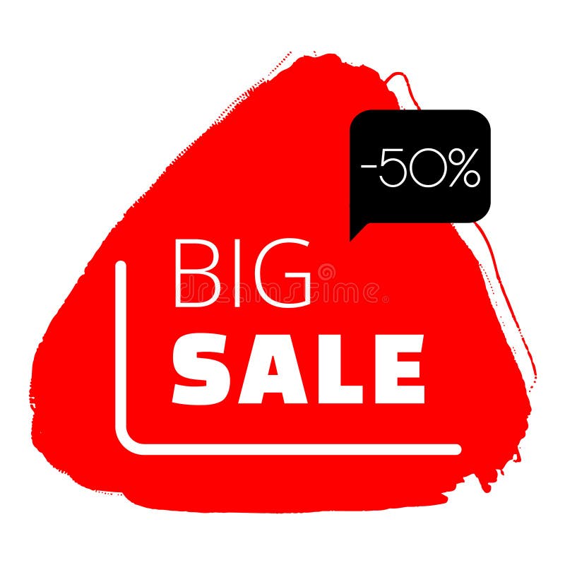 Sale Banner Templates. Red Color. Brush Strokes. Vector Stock Vector ...