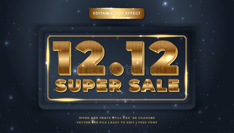 12 12 Sale Banner Text Effect Stock Vector - Illustration of poster ...