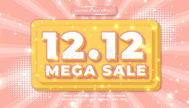 12 12 Sale Banner Text Effect Stock Vector - Illustration of market ...