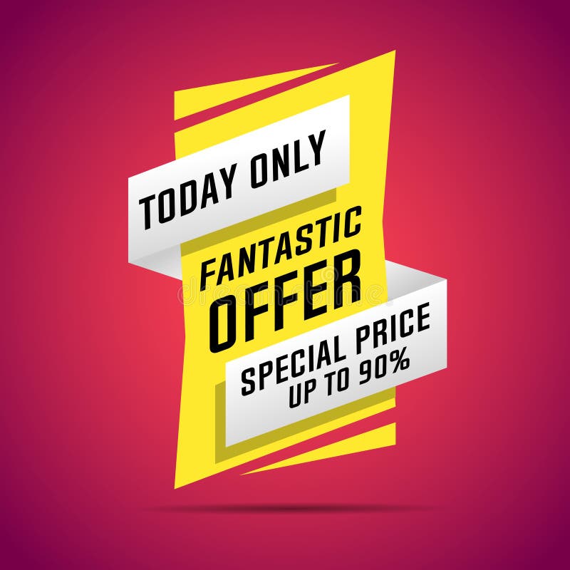 Big Sale Today Special Offer Banner, Up To 50 Off. Vector Illustration ...