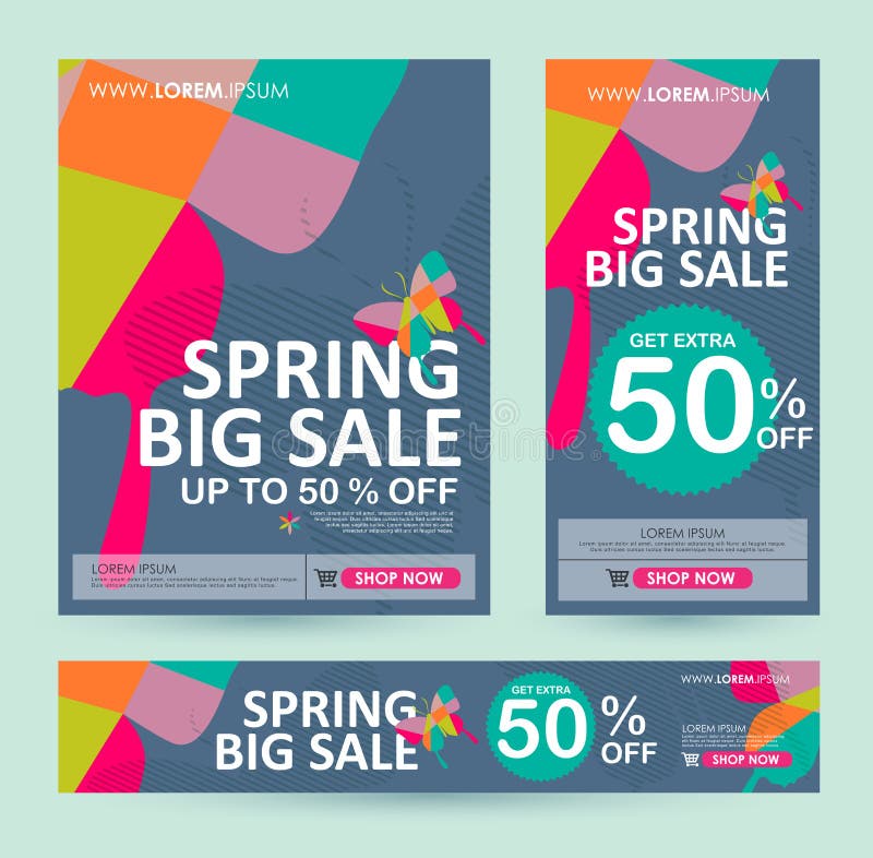 Spring Sale Banner Poster Tag Design Stock Vector - Illustration of ...