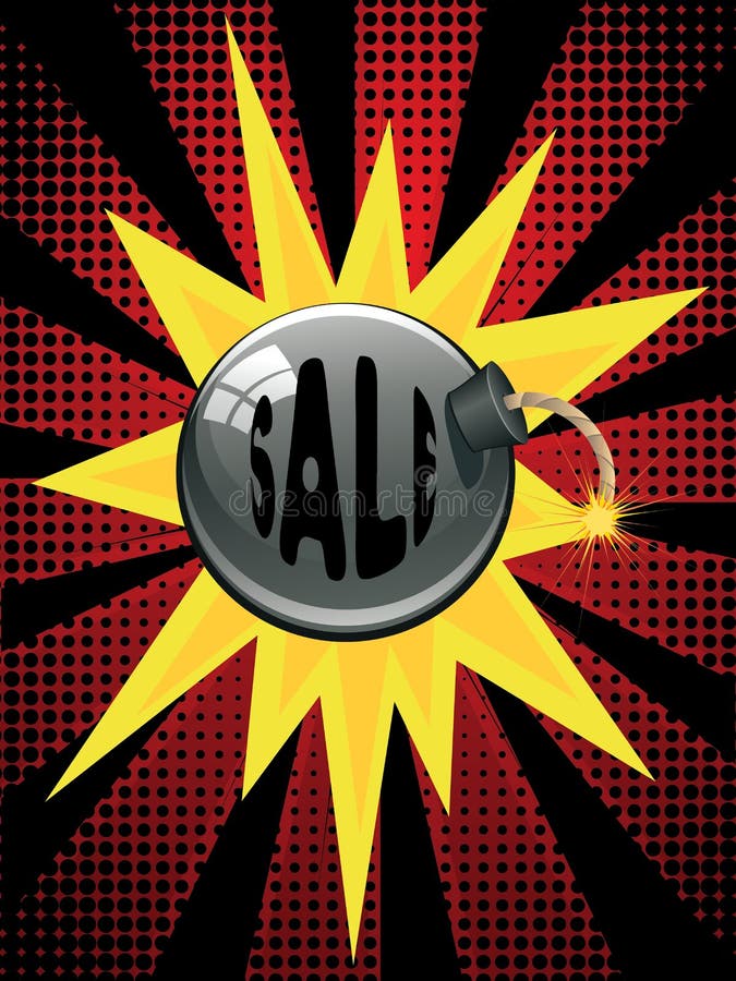 Sale on Bomb stock vector. Illustration of holiday, present - 89118372