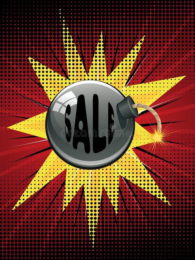 Hot Sale Bomb Price Blast Vector Icon on White Stock Vector ...