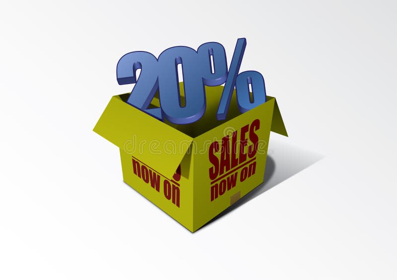 Sale Box 20 stock illustration. Illustration of blue - 4801304