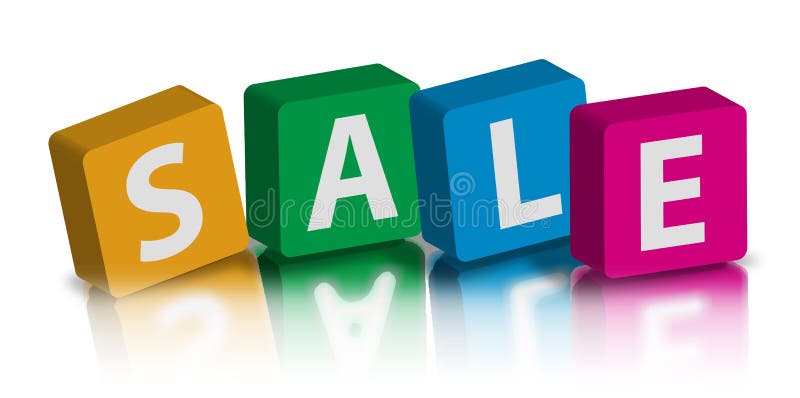 Sale Logo on Colorful Cubes Stock Vector - Illustration of commercial ...