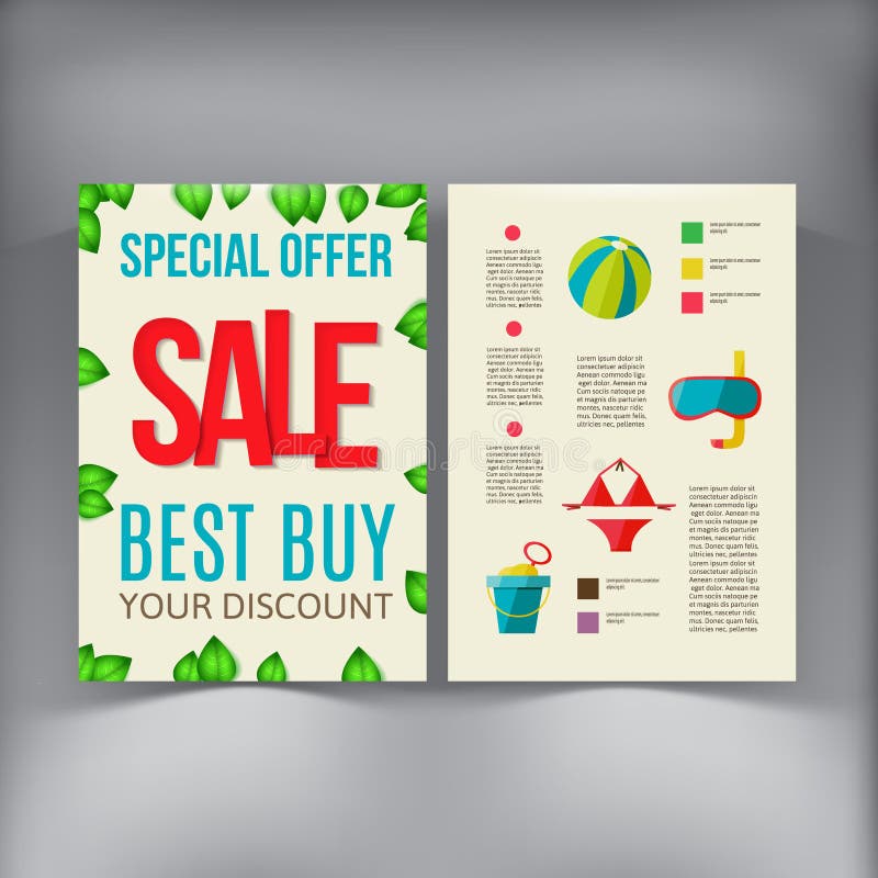 Sale Brochure Flyer Design Vector Template Stock Vector - Illustration ...