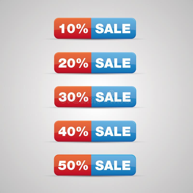Sale button stock vector. Illustration of percent, metallic - 26693507