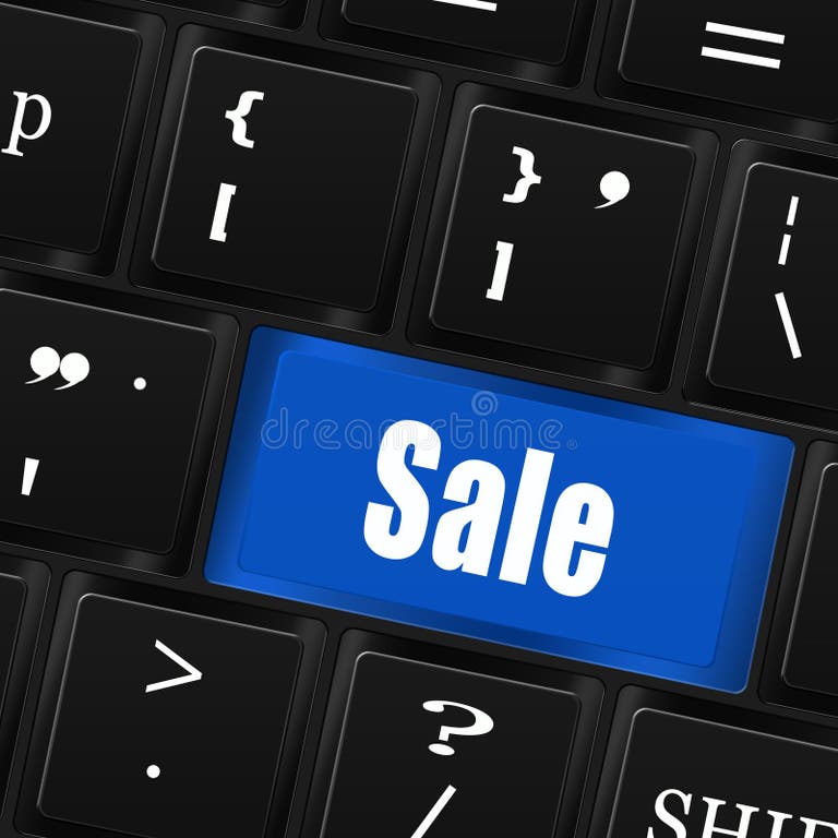 Sale Button on Computer Keyboard Stock Illustration - Illustration of ...
