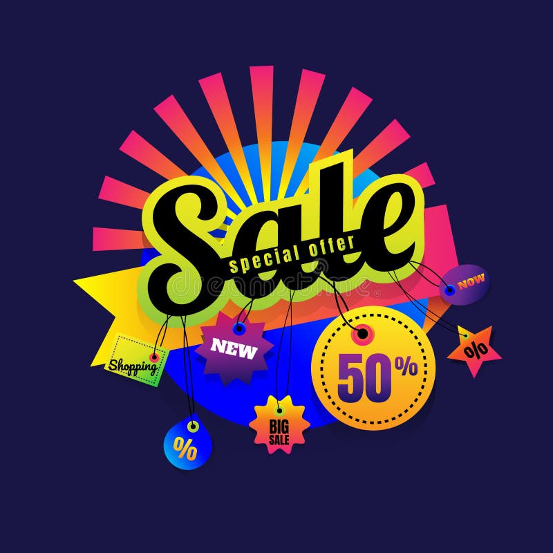 Sale Button Sale Vector Horizontal Banner - 50 Special Offer. L Stock ...