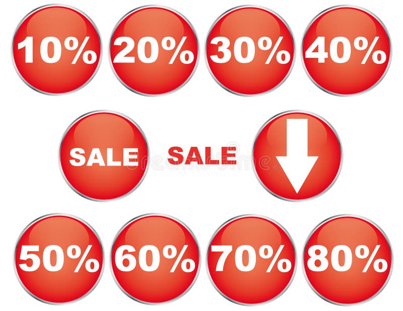 Discount web buttons stock vector. Illustration of sale - 5126524