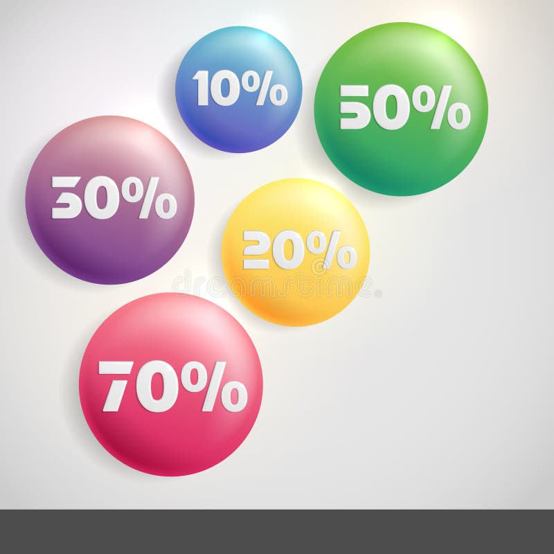 Sale Buttons with Discount. Stock Vector - Illustration of element ...