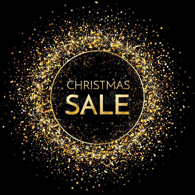 Sale. Christmas Sale Banner. Christmas Sale Phrase on Dark Glitter ...